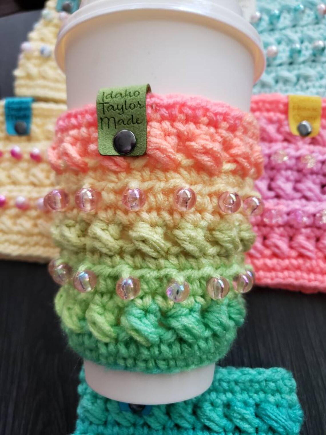 Coffee House Mug Cozy Crochet Pattern: Beaded Travel Mug (PDF Digital ...