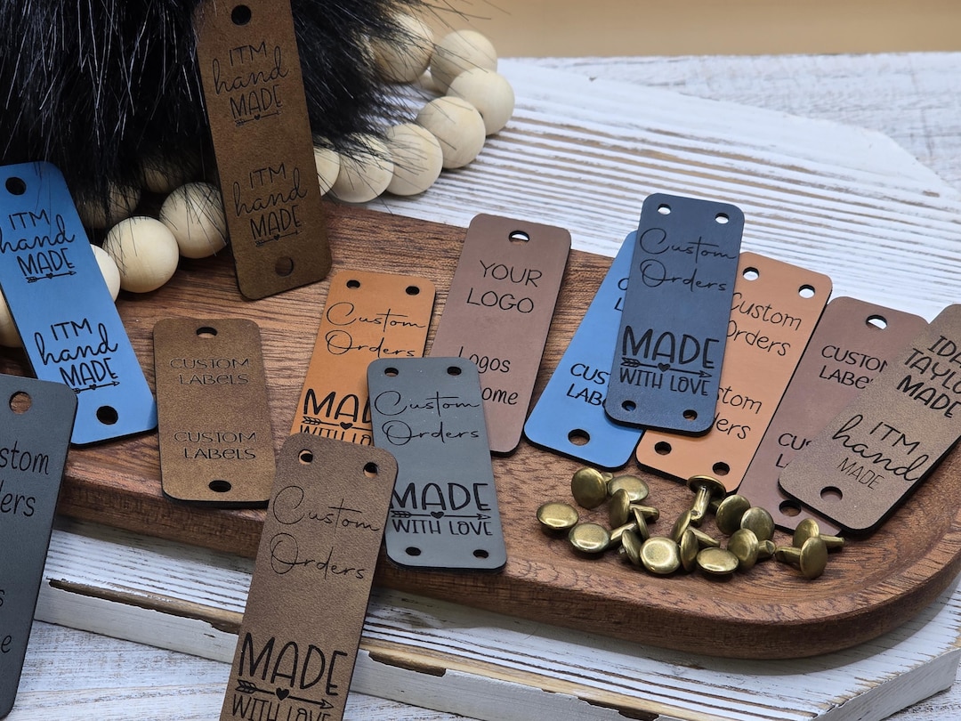 Custom Faux Leather Fold Over Tags: Crochet & Knit Labels - Etsy