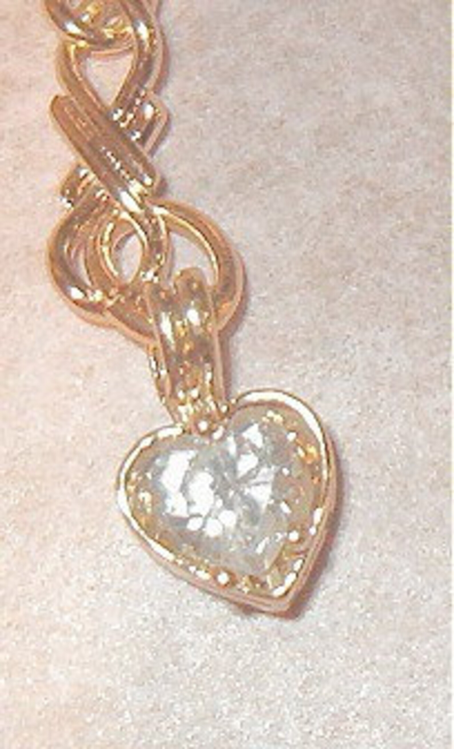 14kt Gold Gep Cubic Zirconis Infinite Heart Thick Belly Chain - Etsy