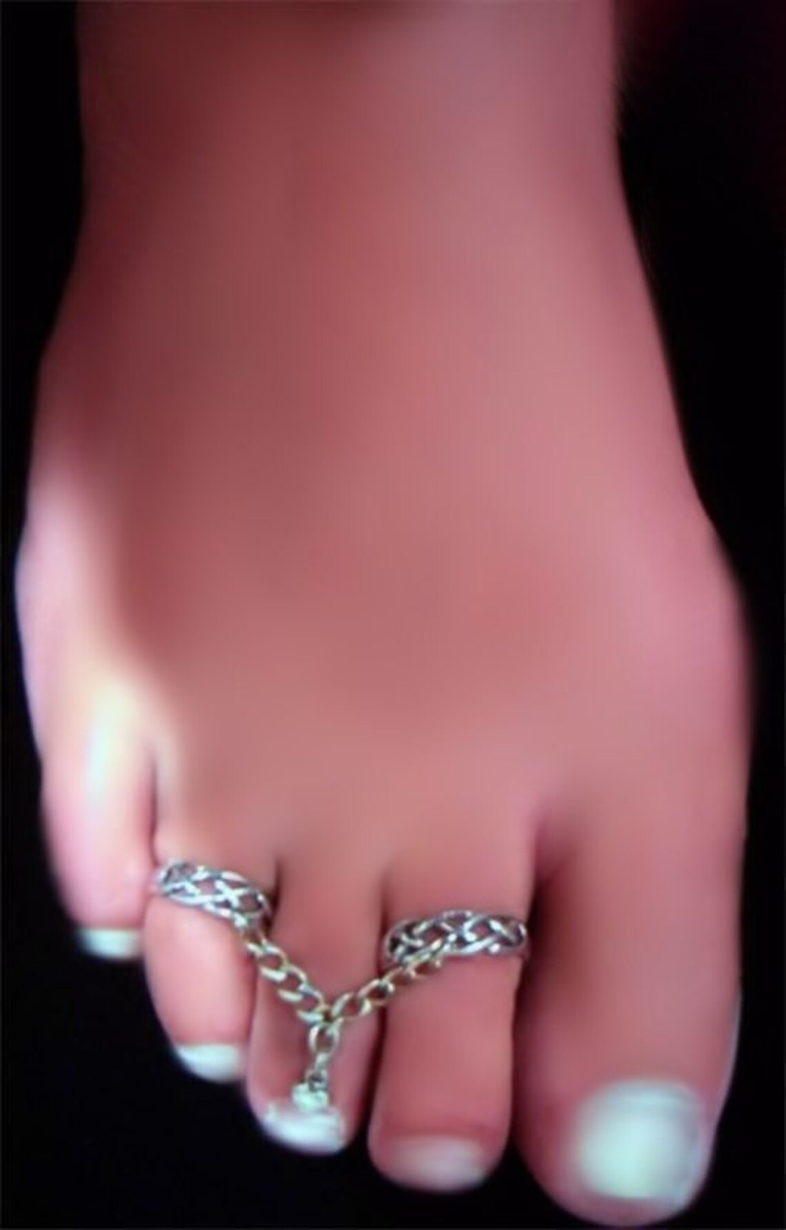 LOCK or HEART Sterling Silver Double Fetish Connected Toe - Etsy