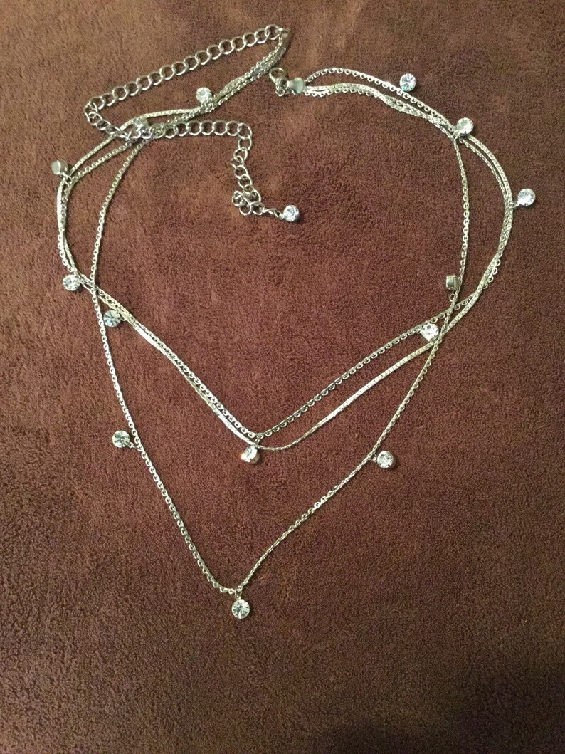 Triple Drop Drape Rhinestone Silver Belt Belly Chain - Etsy