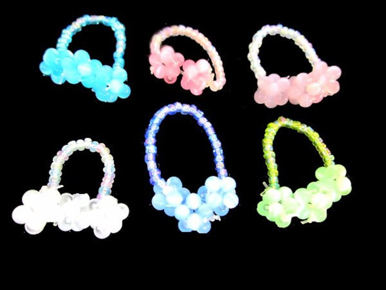 Color Beaded Cluster Toe Ring Barefoot SP Anklets Pastel - Etsy