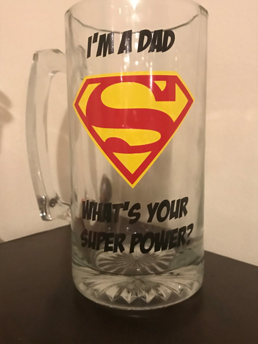 Dad Beer Mug - Super Power Beer Mug - Father's Day Gift Idea - Gift for ...
