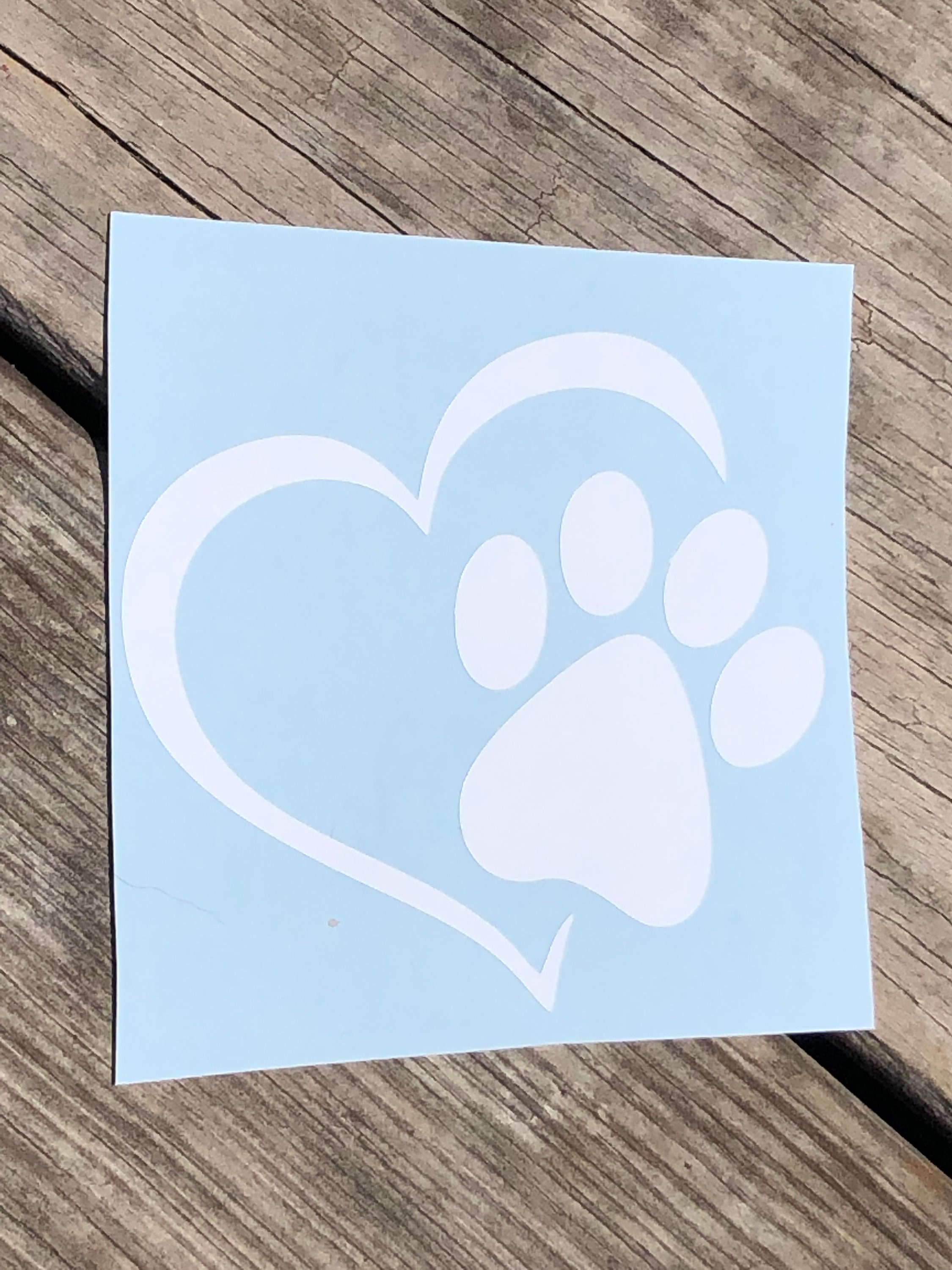 Paw Print Heart Sticker Paw Print Heart Decal Paw Print | Etsy