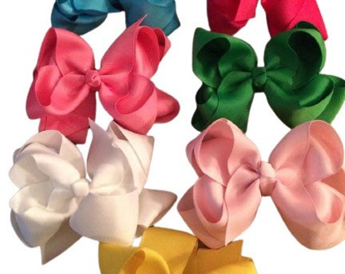 Stacked Boutique Bows - Large Bow- Girls Hairbow - 5 Inch Hair Bow ...