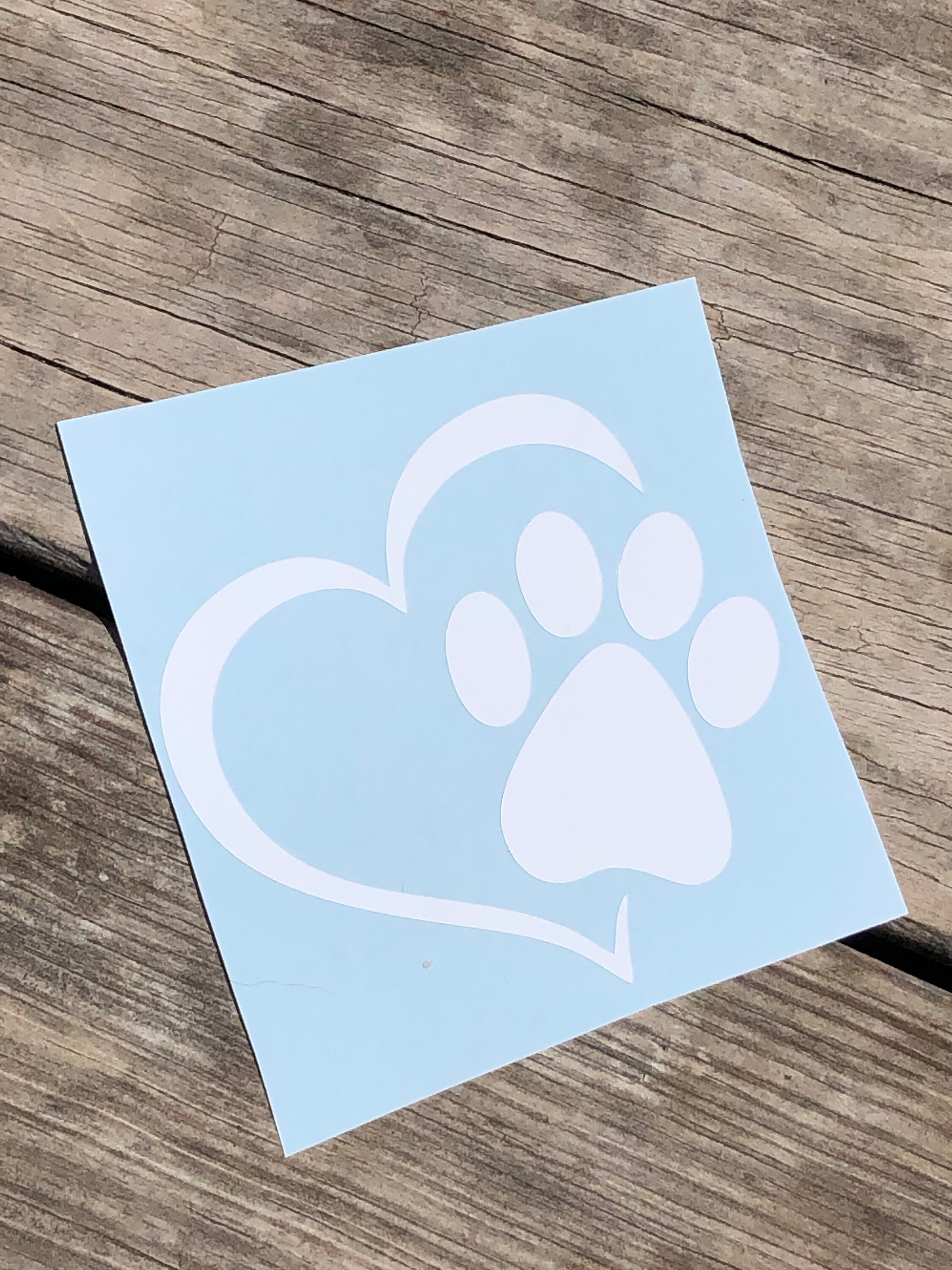 Paw Print Heart Sticker Paw Print Heart Decal Paw Print | Etsy
