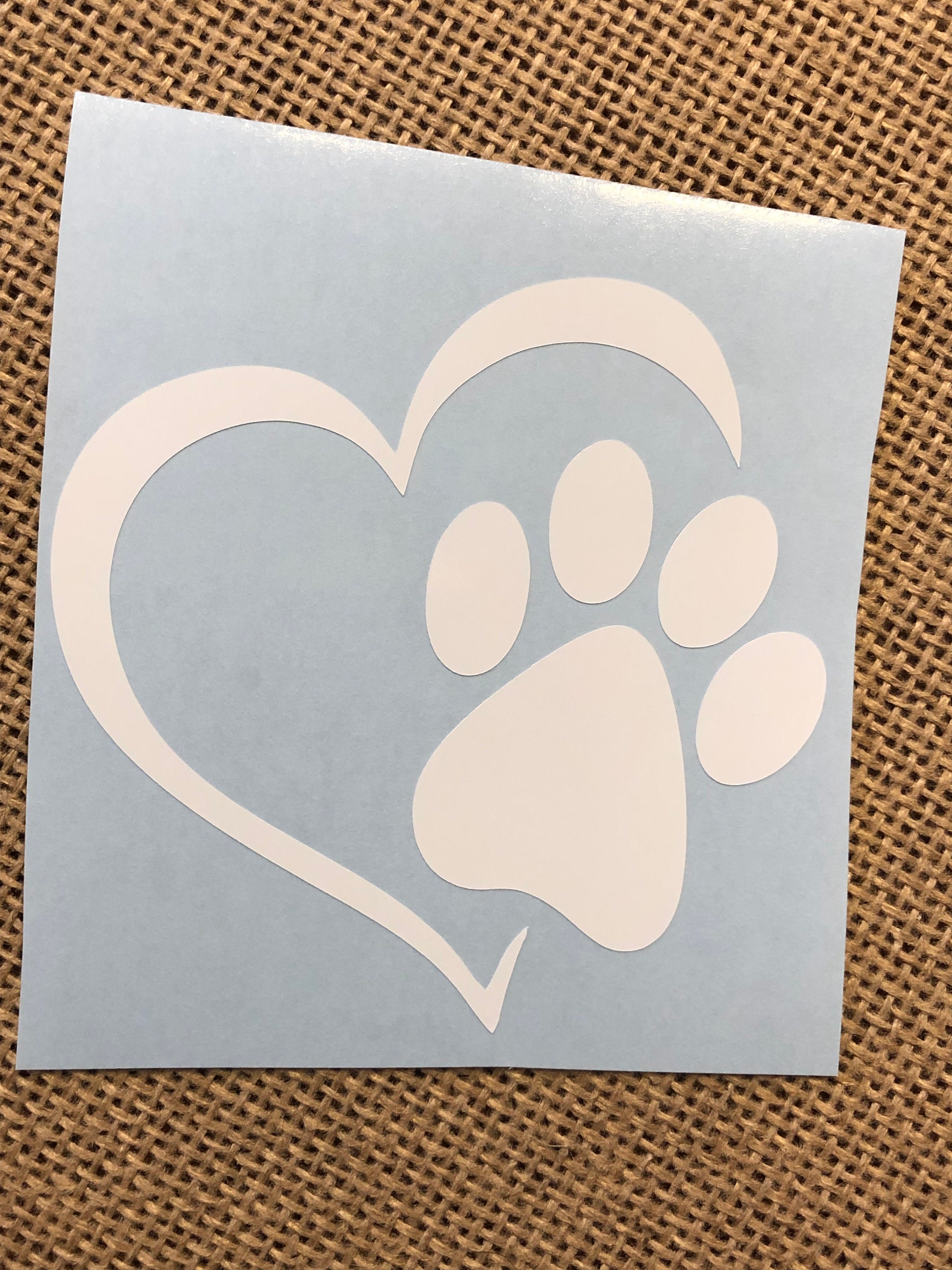 Paw Print Heart Sticker Paw Print Heart Decal Paw Print | Etsy