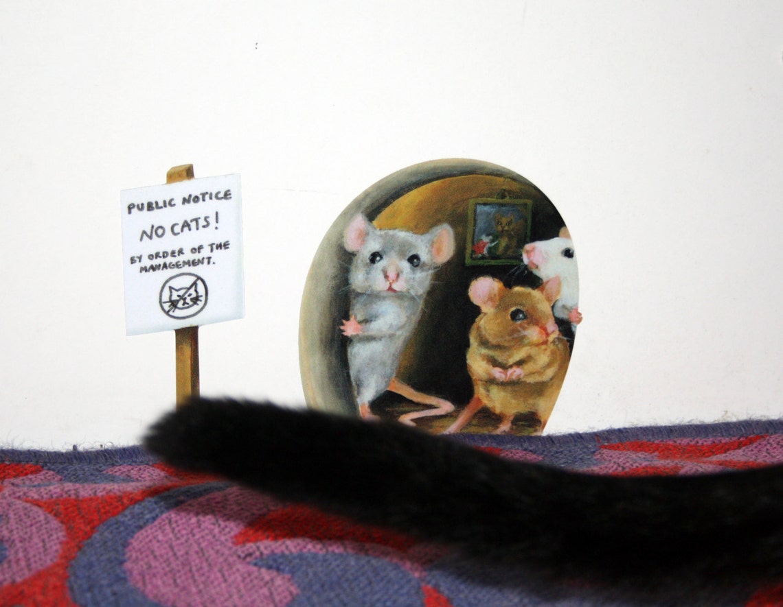 No Cats Scaredy Mice Mouse Hole Wall Sticker / Decal Cute - Etsy UK
