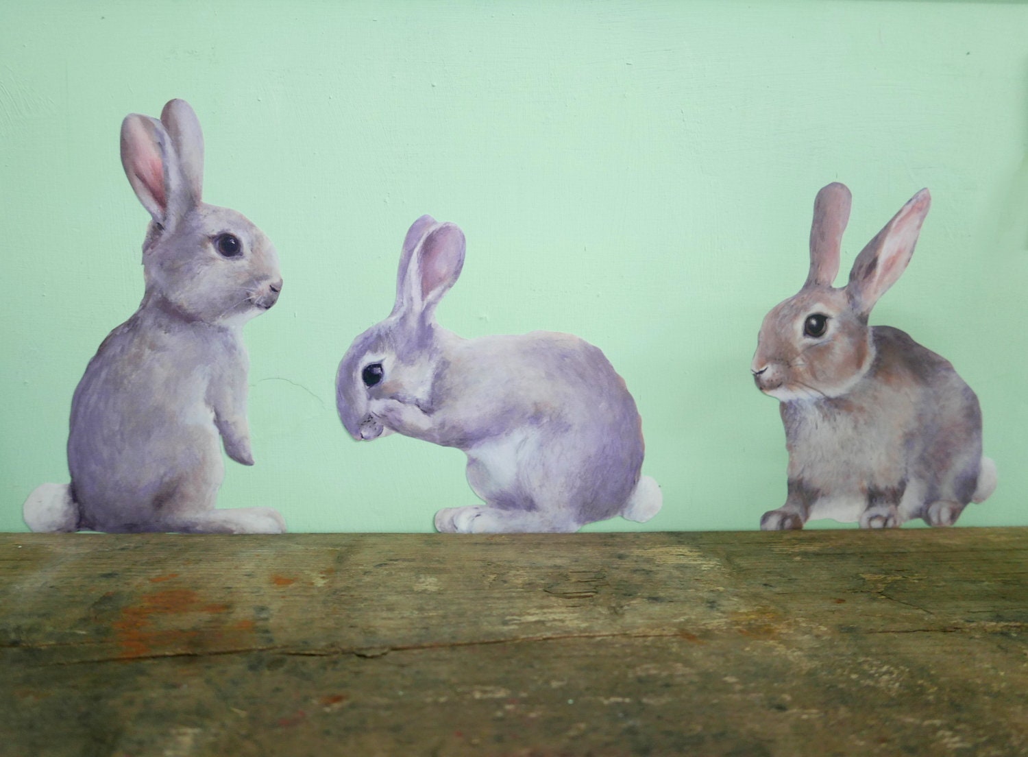 Bunny Rabbit Wall Sticker / Decal Woodland Murals SKU: tb | Etsy