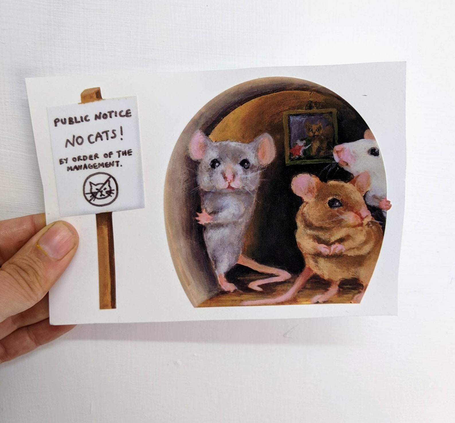 No Cats Scaredy Mice Mouse Hole Wall Sticker / Decal Cute - Etsy