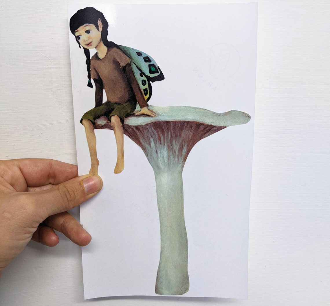Mushroom Fairy Decal Wall Sticker Mini Mural - Etsy