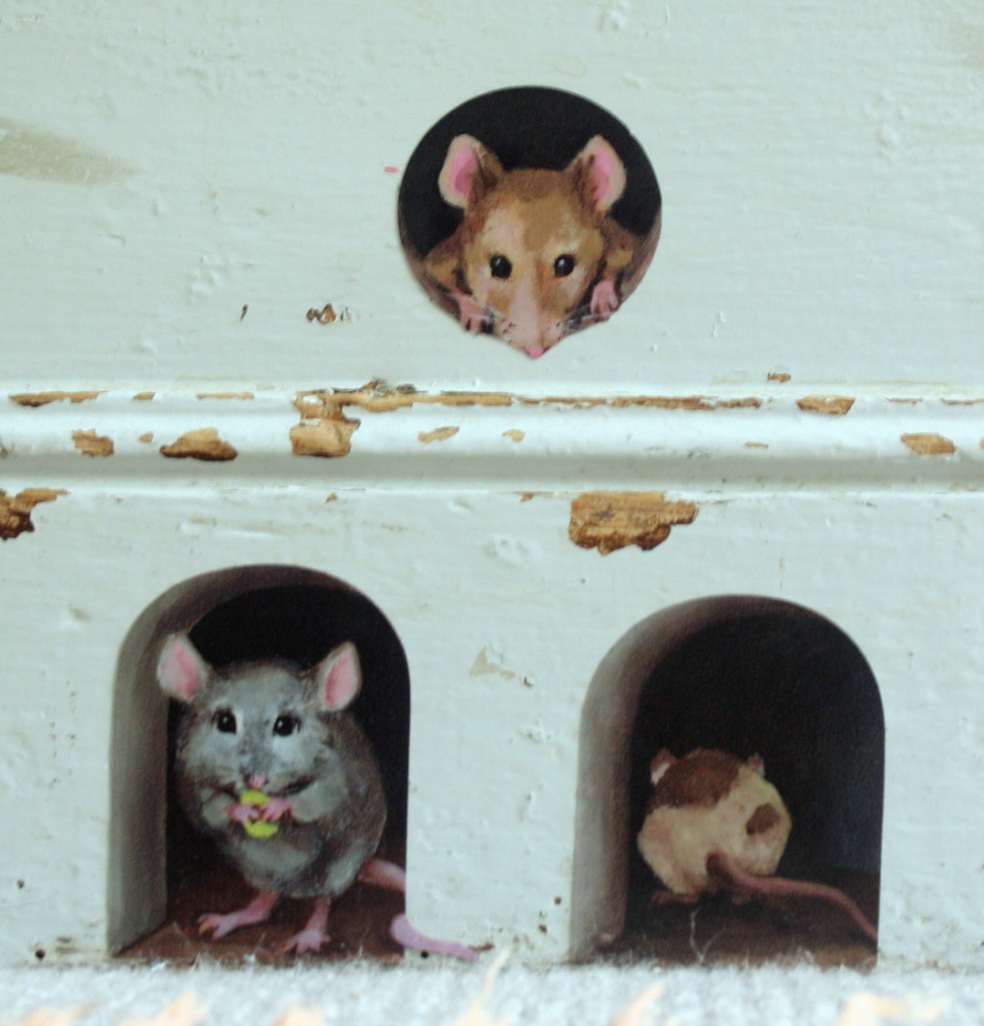 3 X Miniature Mouse Hole Decals - Stickers From Lola - Etsy