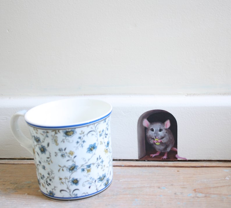 2 X Miniature Mice/ Mouse Hole Decals Stickers From Lola - Etsy UK