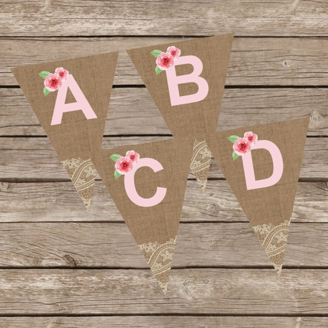 Shabby Chic Pumpkin Pendant Banner - Burlap Bunting - Flags - Rose ...