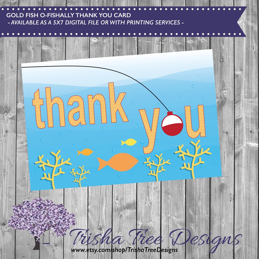 Fish Thank You Card -o-fishally Thank You Card - Thanks - Postcard ...