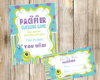 Guess How Many Pacifiers Baby Shower Game - Etsy