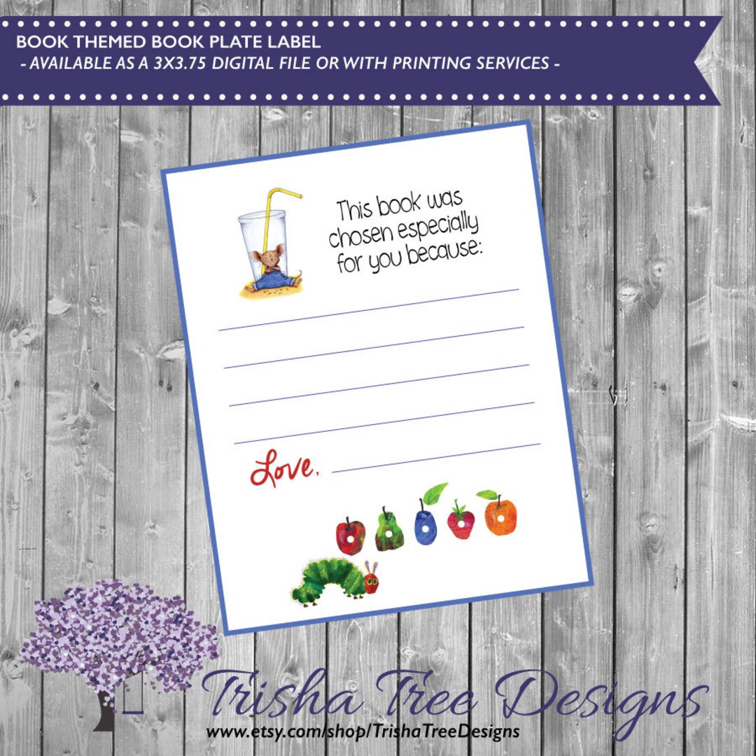 Book Baby Shower Book Label - Book Plate - Bookplate - Book Theme ...