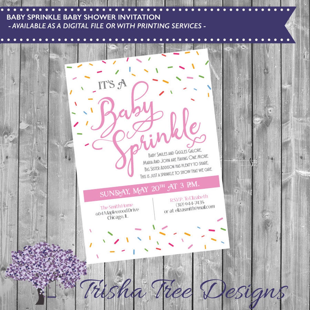 Baby Sprinkle Invitation - Baby Shower Invite - Sprinkle - Shower ...