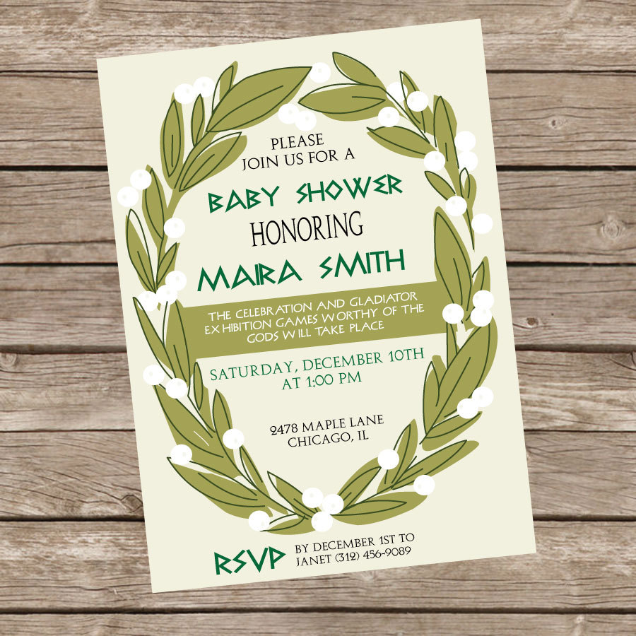 Greek Themed Baby Shower Invitation - Greek Shower Invite- Greek ...