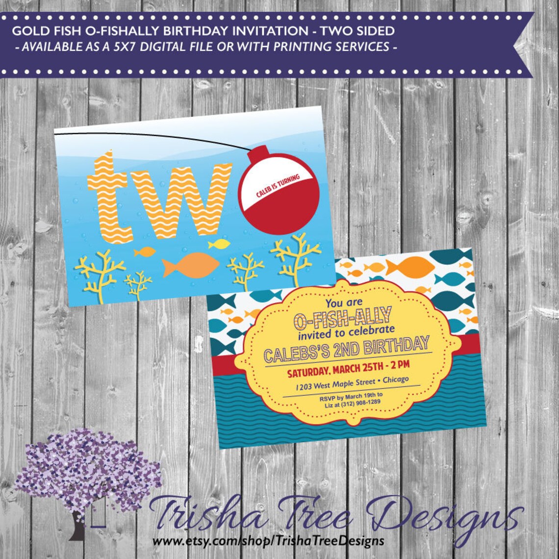 Fish Birthday Invitation - Fishing Birthday Invite - Fishing Theme ...