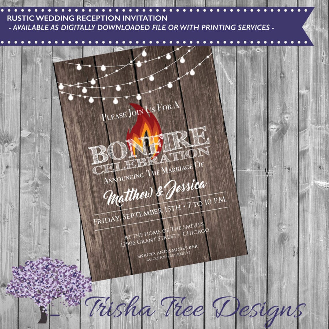 Rustic Wedding Invitation Barnwood Wedding Invite | Etsy