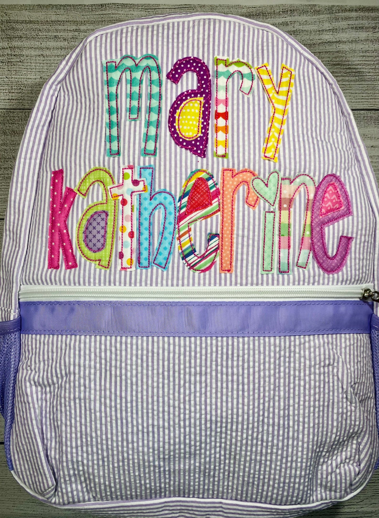 Monogram Applique School Backpack, Personalized Bookbag, Personalized ...