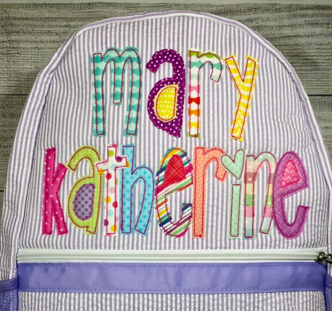 Monogram Applique School Backpack Personalized Bookbag - Etsy
