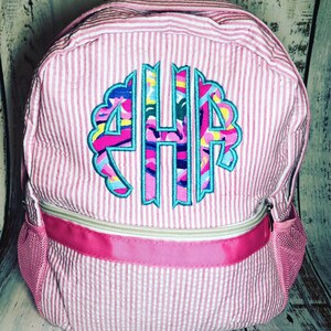 Monogram Applique School Backpack, Personalized Bookbag, Personalized ...