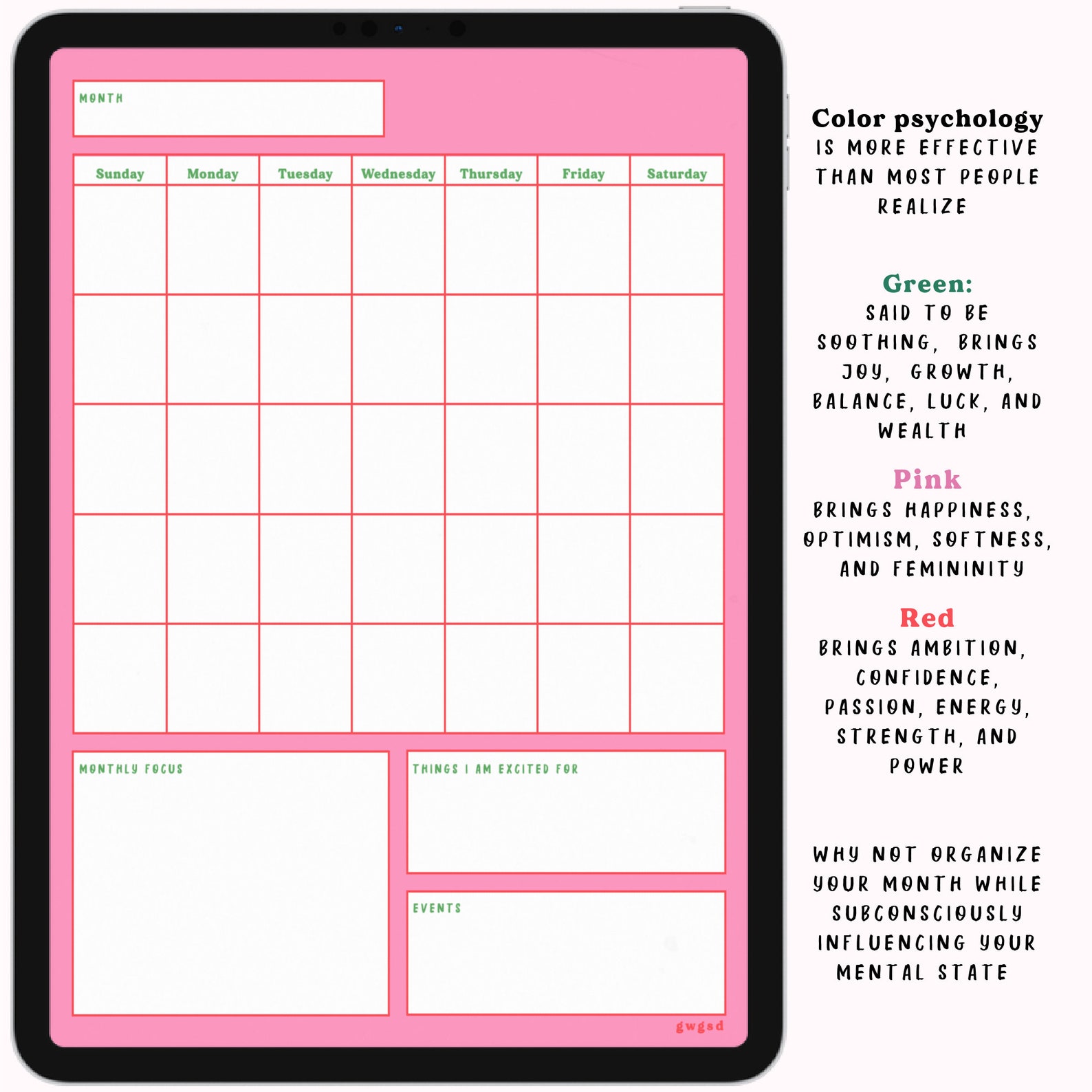 Calendar Template For Ipad