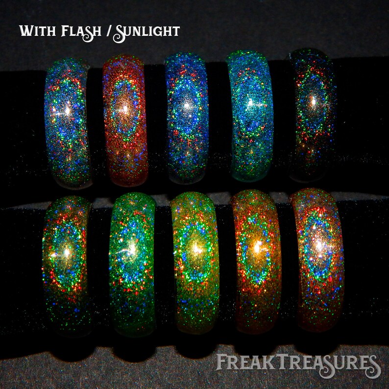 Holographic resin ring holo holosexual rainbow | Etsy