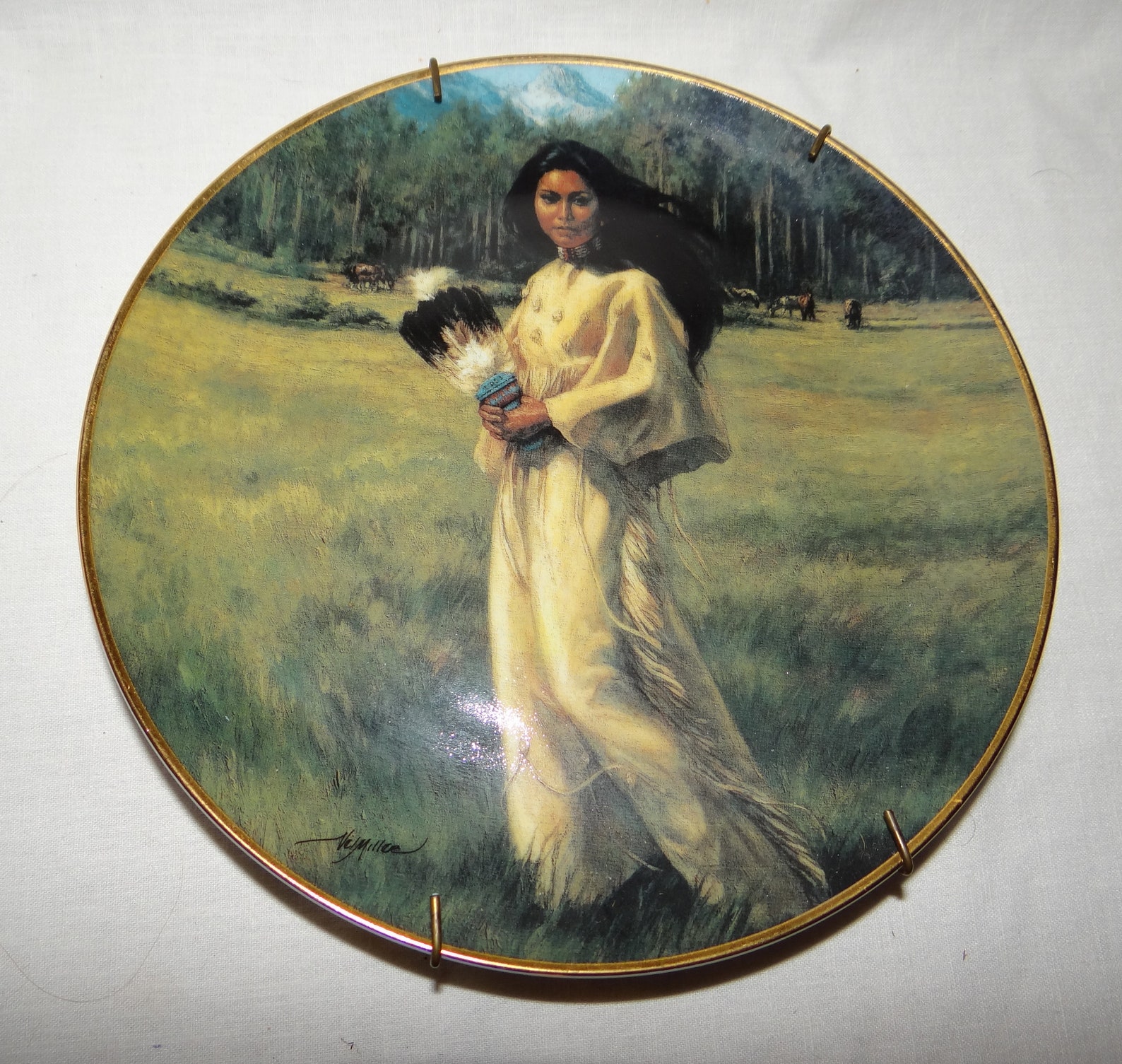 Vintage Art Plate Eagle Maiden Franklin Mint Vel Miller | Etsy