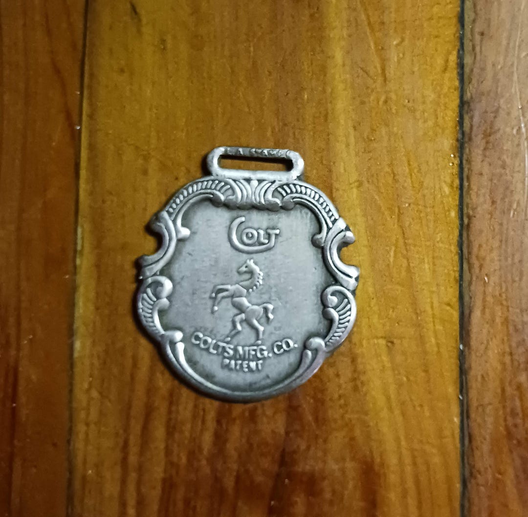 Colt Patent Firearms Antique-styled Silver Tone Watch Fob Winchester ...