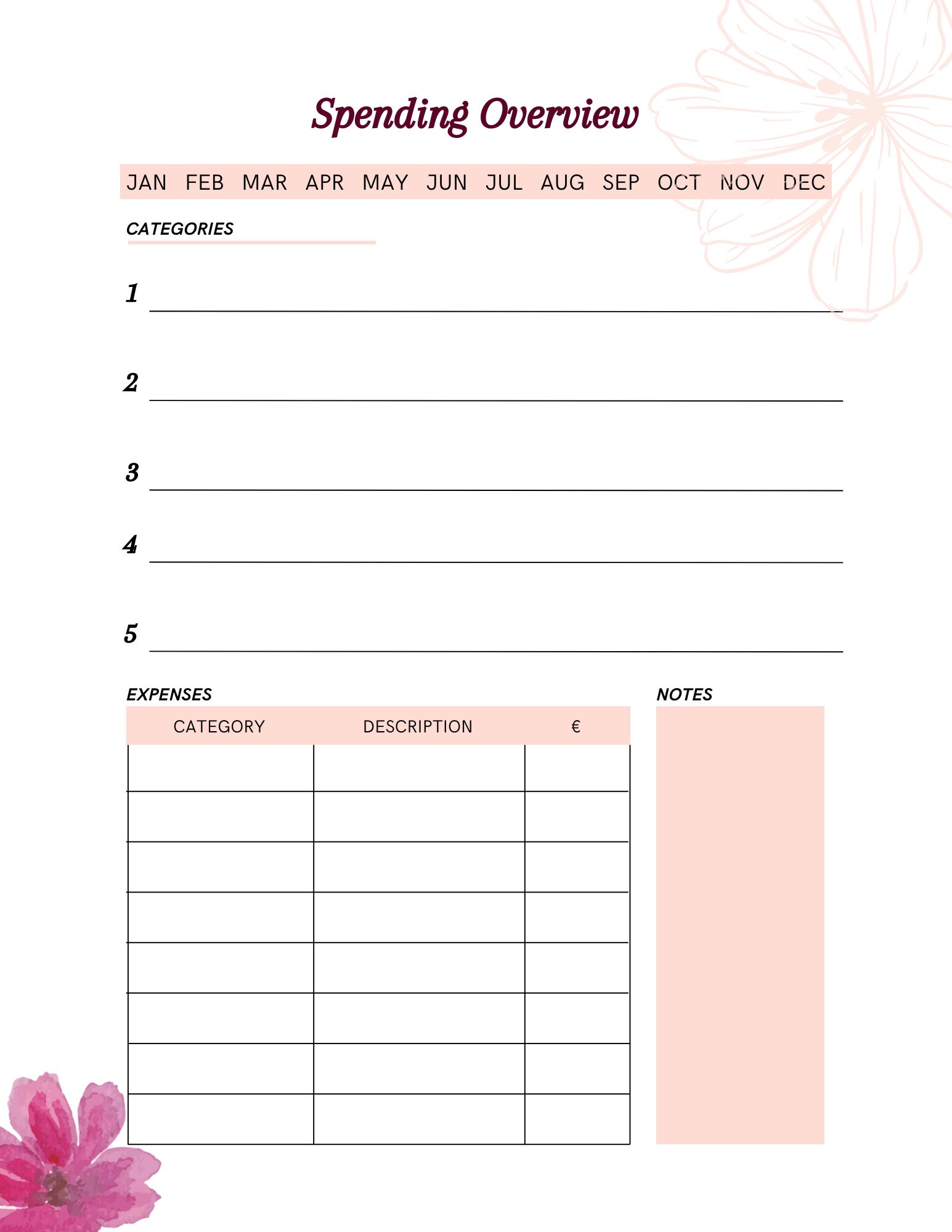 Printable Monthly Budget Planner PDF - Etsy