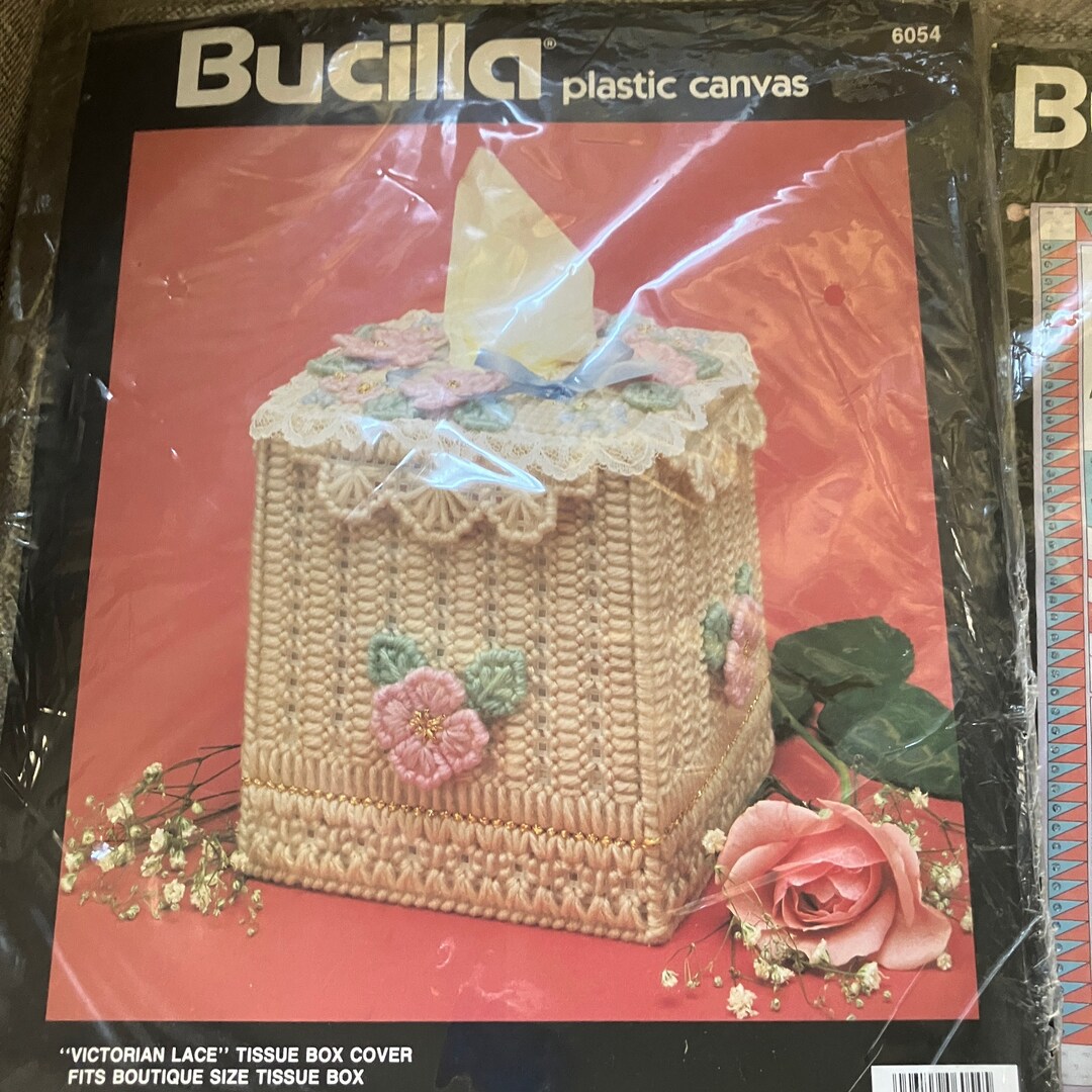 Bucilla Victorian Lace Tissue Box Cover Kit - Plastic Canvas #6054 - Etsy