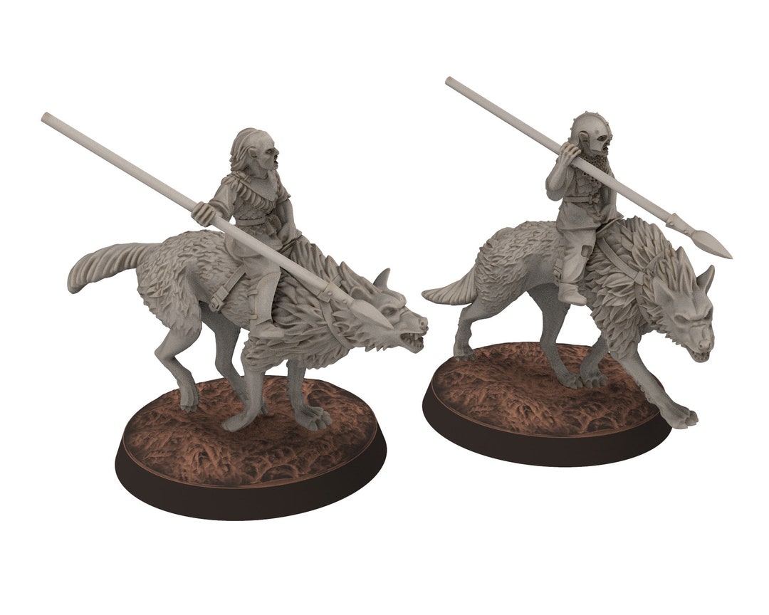 Orcs Horde Orc Wolves Riders With Spears, Orc Warriors Warband, Middle ...