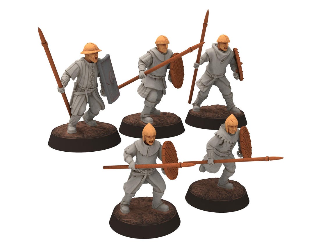 Gandor Militia With Spears and Shields, Defenders of the Free Men Realm ...