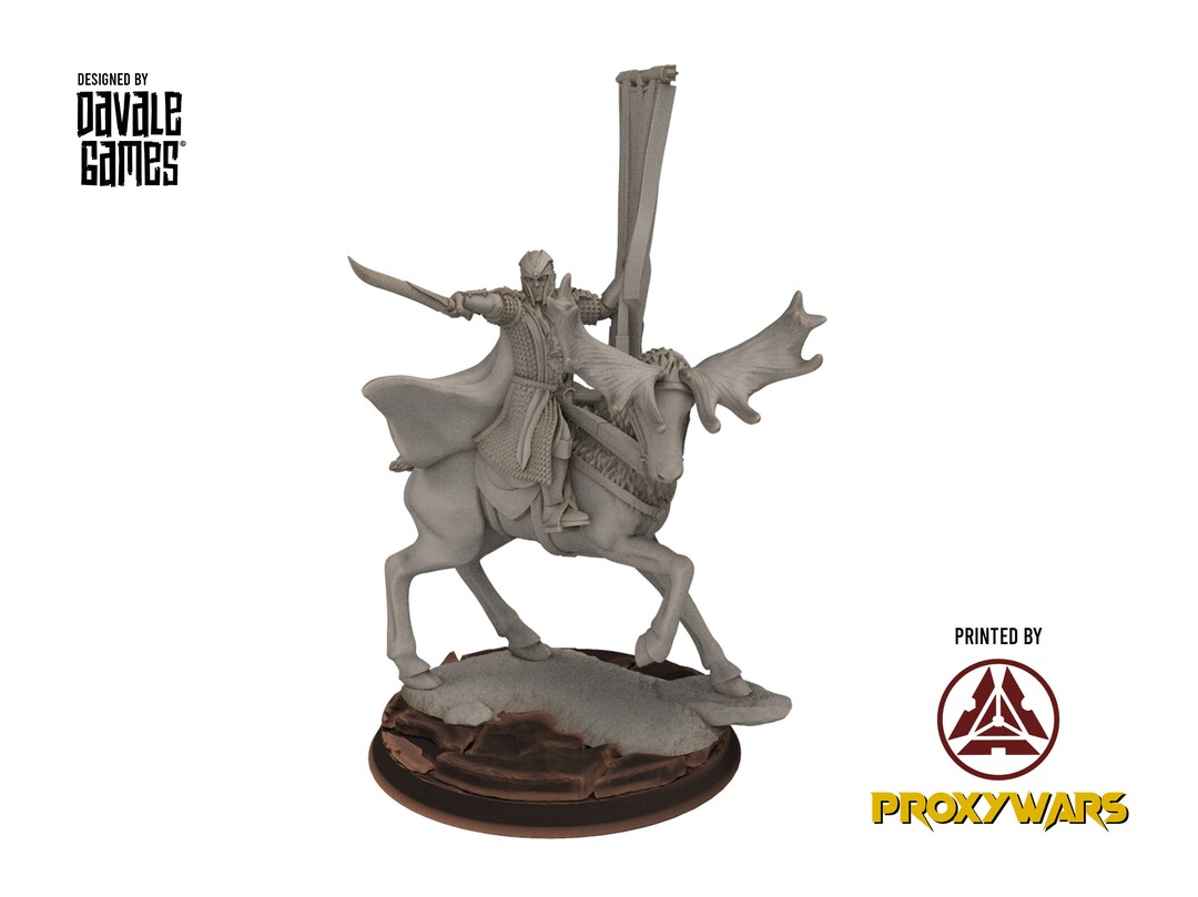 Darkwood Armoured Wood Elves on Foot Banner, Middle Rings Miniatures ...