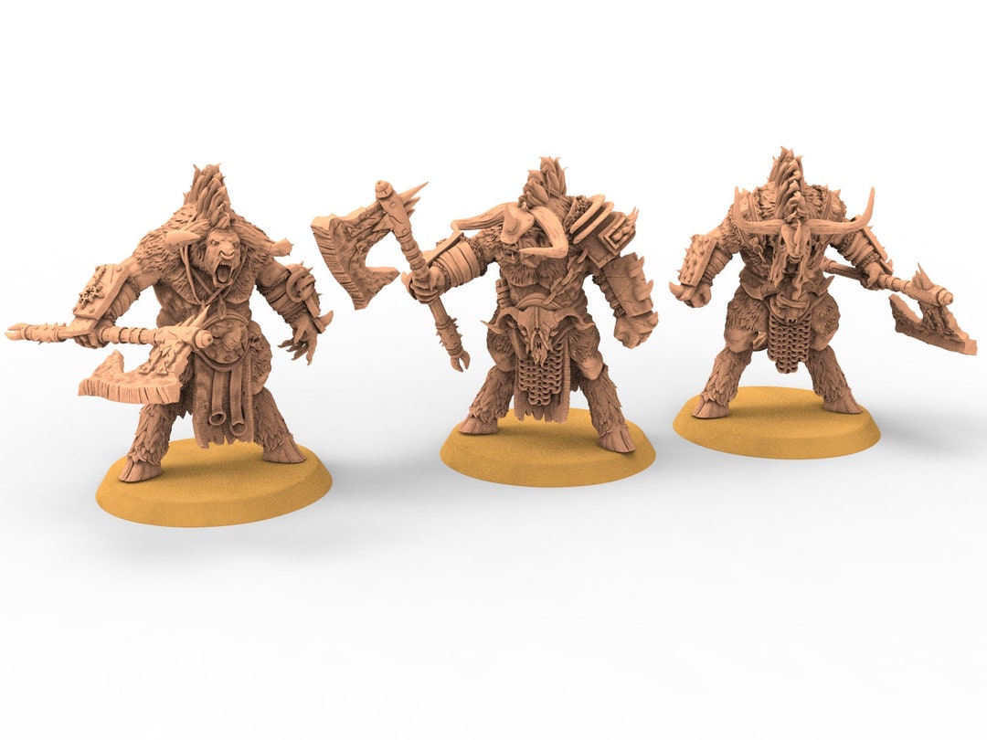 Beastmen Squad of Demolisher Minotaurs Beastmen Warriors of Chaos From the West - Etsy UK