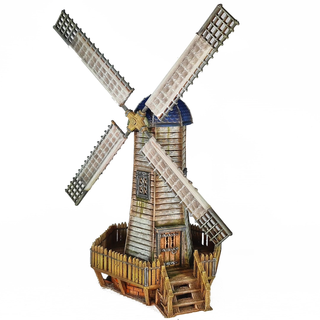 Medieval Town Scenery Building - Windmill - PLA for Oldworld, Dungeon ...