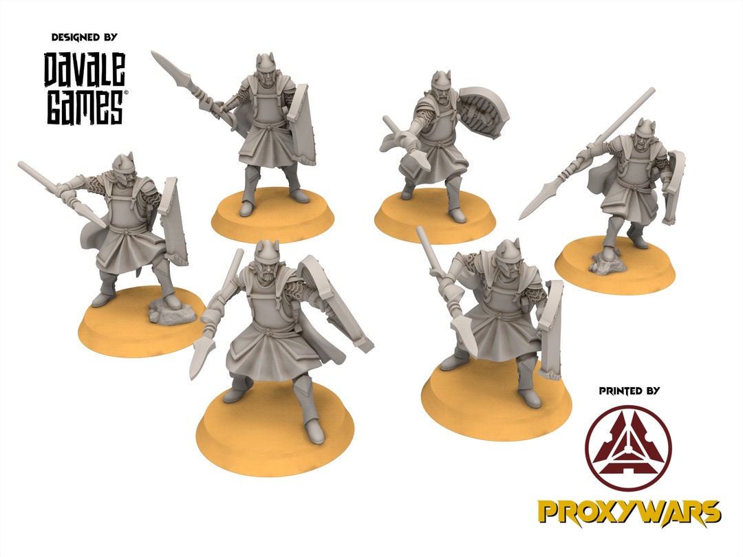 Gandor - High Human Warriors With Spear, Minis for Wargame D&D, SDA ...