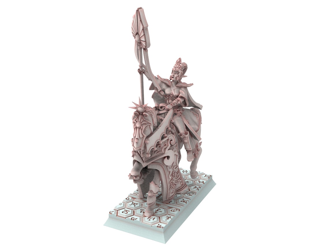 Hight Elves 32mm Mounted Mage Higthborne, Fantasy Elves, Insular ...