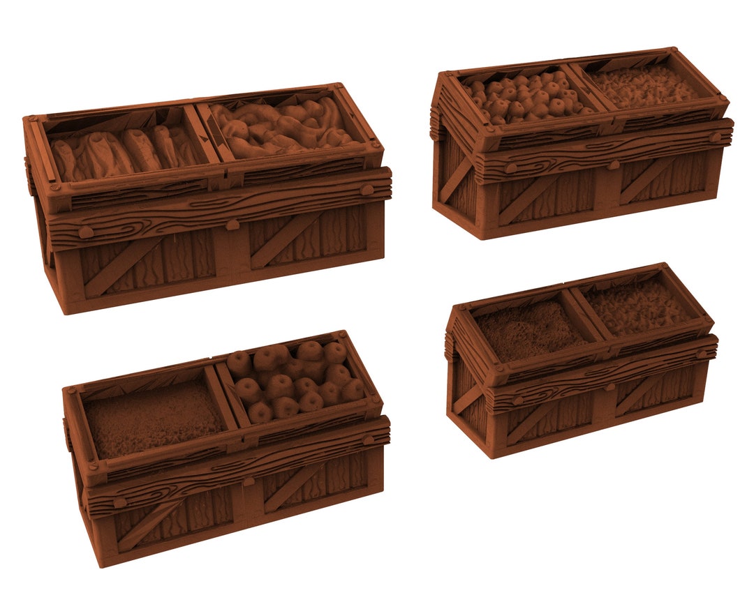 Medieval Town Scenery Building - X4 Crate Set - PLA for Oldworld ...