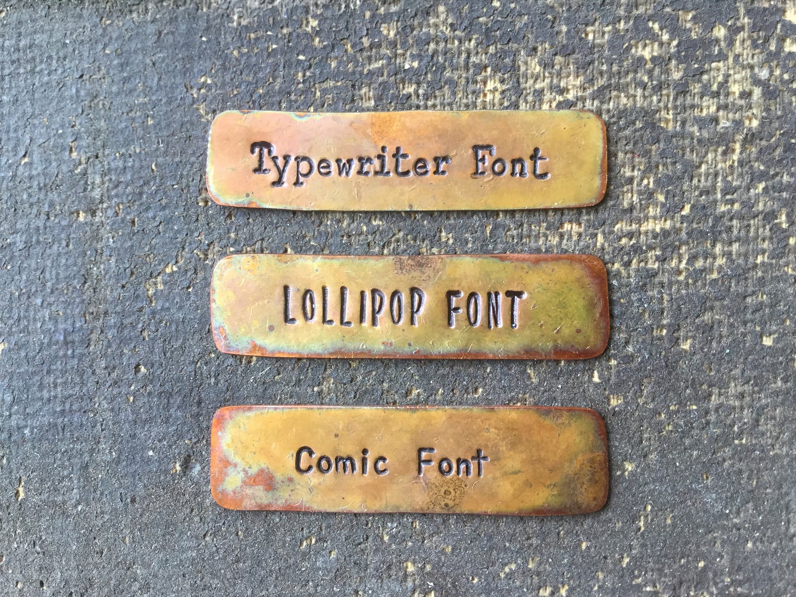 Mom Necklace...rustic Copper Name Tags on Antiqued Brass Ball Chain ...