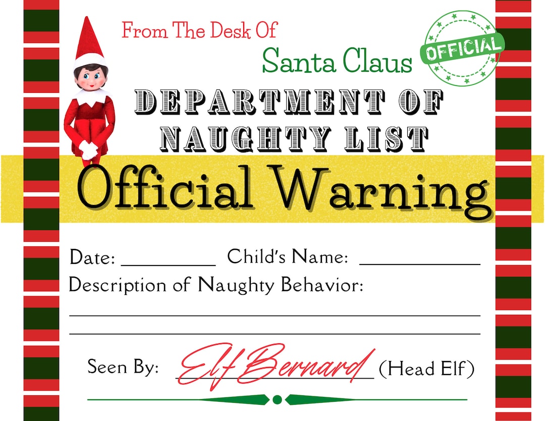 Naughty List Warning | Digital Download - Etsy