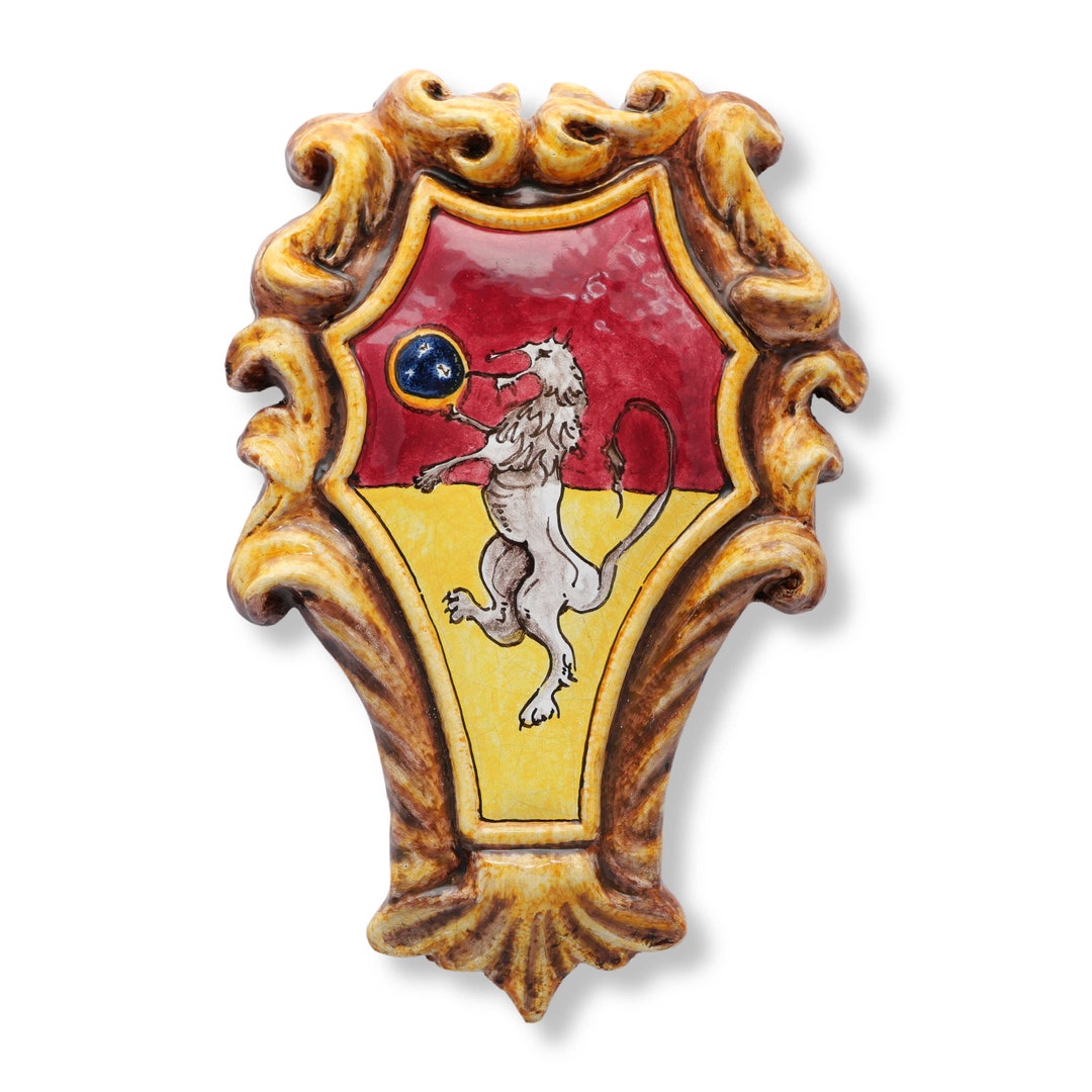 Vintage Italian Majolica Crest Plaque for San Giminiano in Tuscany ...