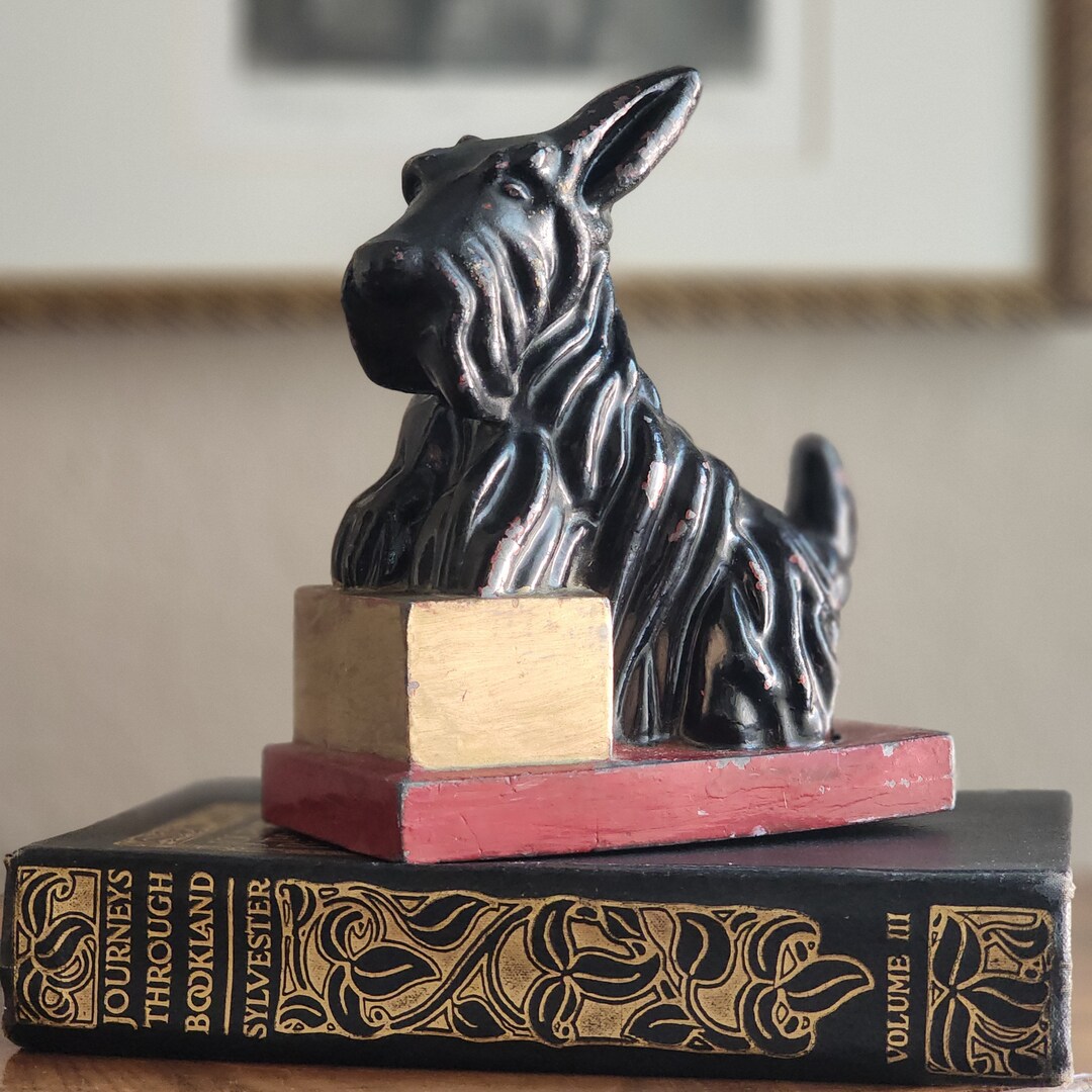 Antique Metal Scottie Dog Statue Figure, Cast Metal Shelf Decor - Etsy