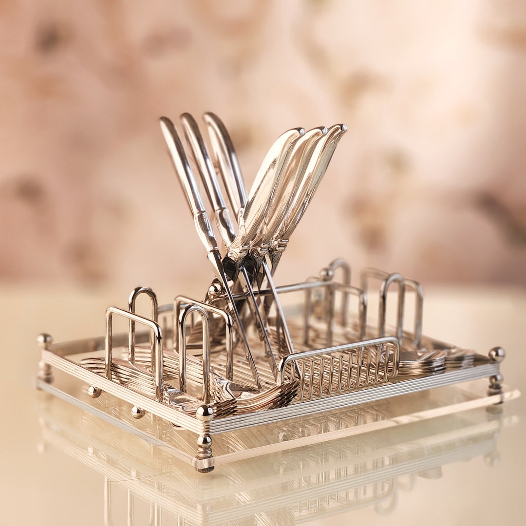 Vintage Silverware Buffet Caddy by Oneida Silversmiths, Utensil Holder ...