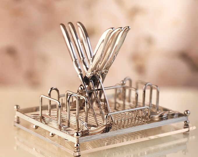 Vintage Silverware Buffet Caddy by Oneida Silversmiths, Utensil Holder ...