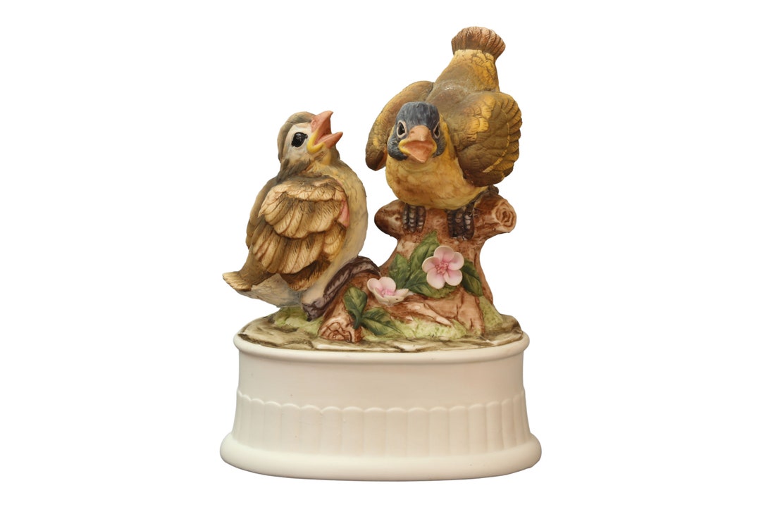Vintage Baby Birds Figurine, Lefton Bisque Goldfinch Pair, China Bisque ...