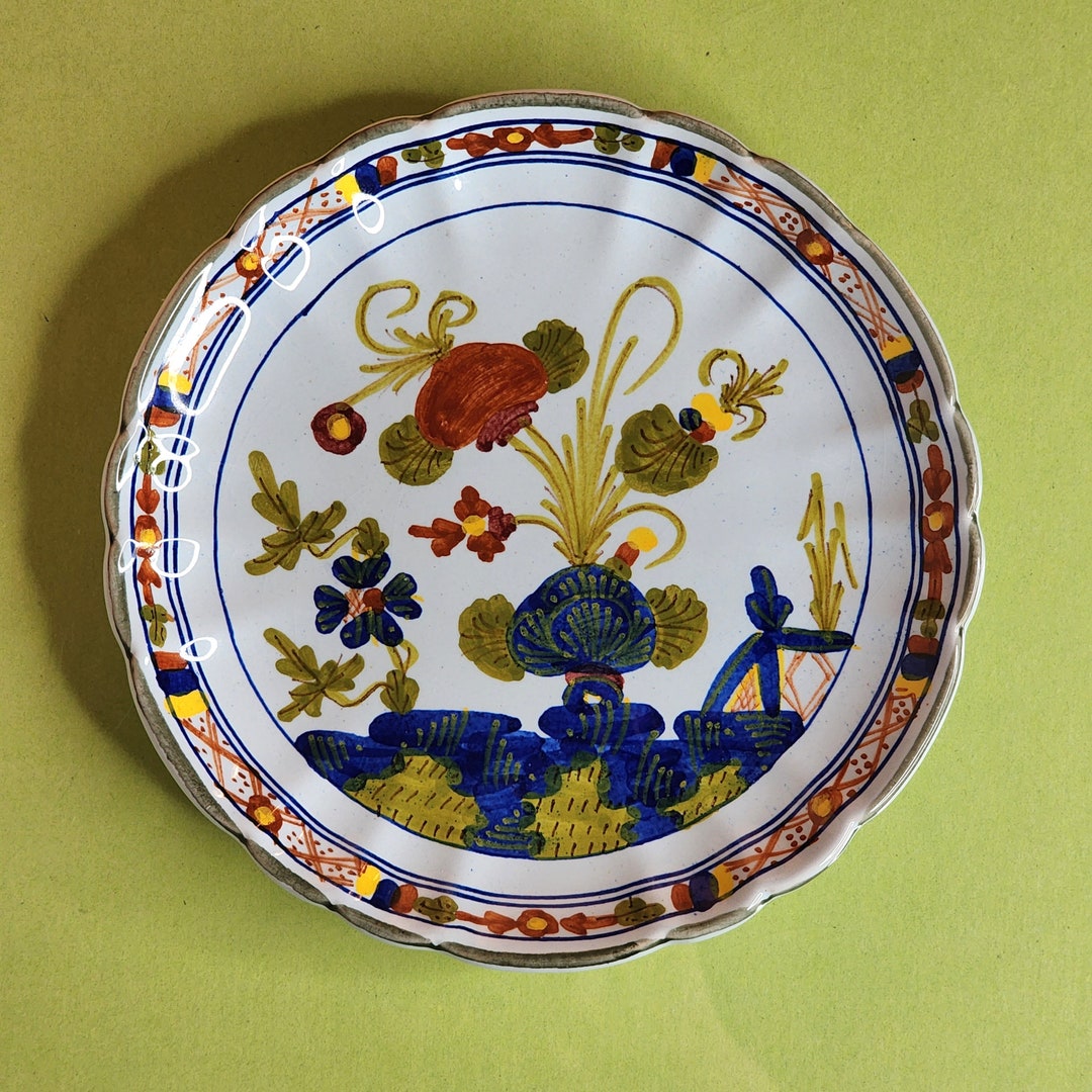 Vintage Garofano Blue Carnation Pattern 6 1/4 Plate Made in Faenza ...